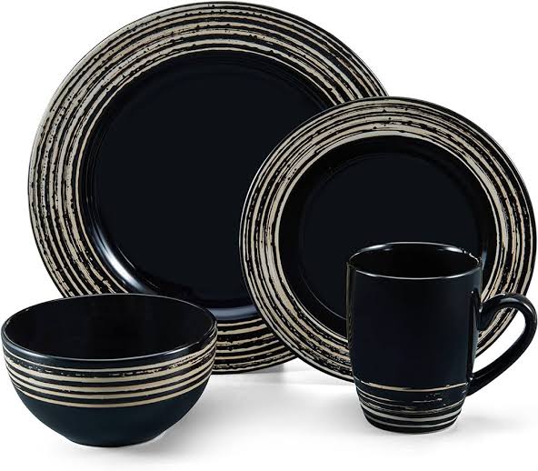 24 Pieces Ceramic Pfaltzgraff Bryson Black Dinner Set – Homelux Kenya
