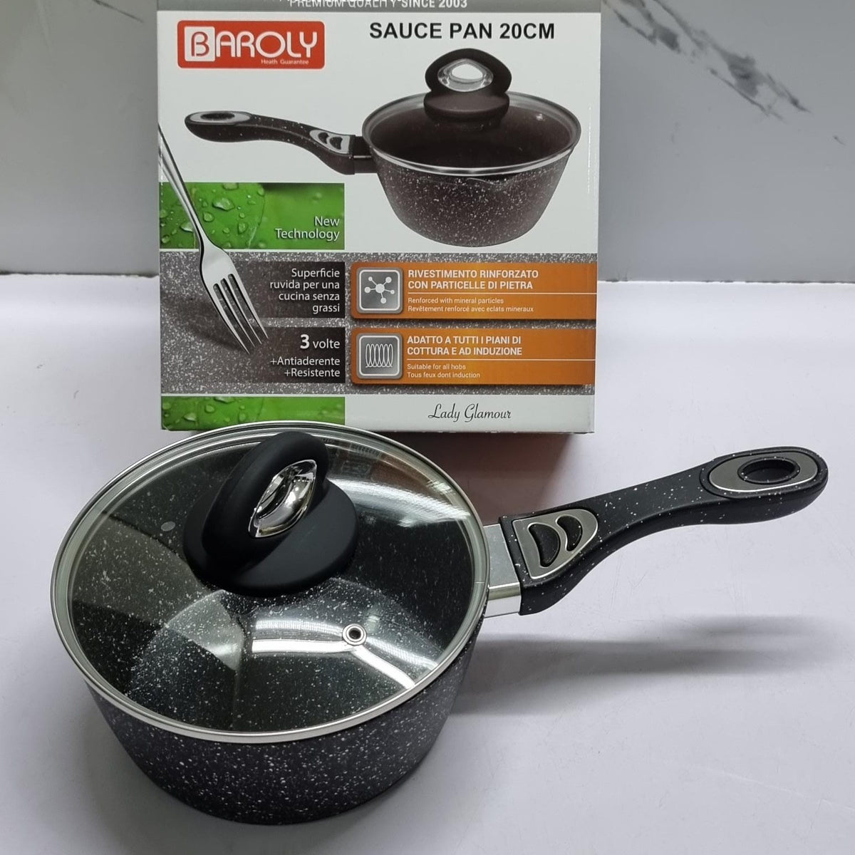 Baroly German brand heavy Granite Sauce pans + lid – Homelux Kenya