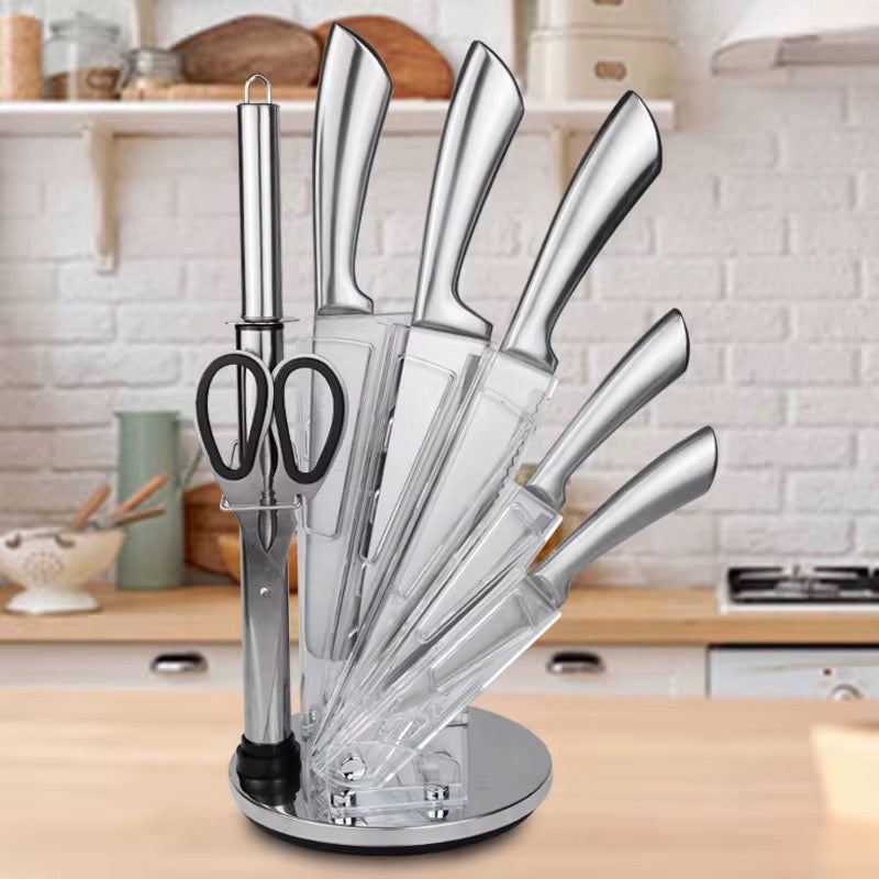 8pcs Stainless Steel Knife Set with Kitchen Scissors – Homelux Kenya