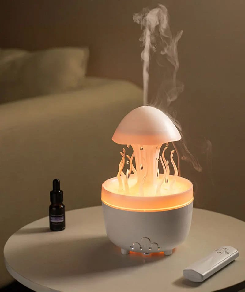 Raindrop Aromatherapy Cute Jellyfish rotating Air humidifier – Homelux ...