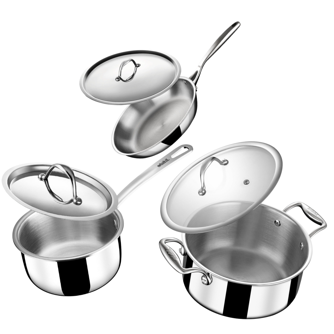 Stahl Triply Stainless Steel Cookware Set in Kenya | 3-Piece Combo ...