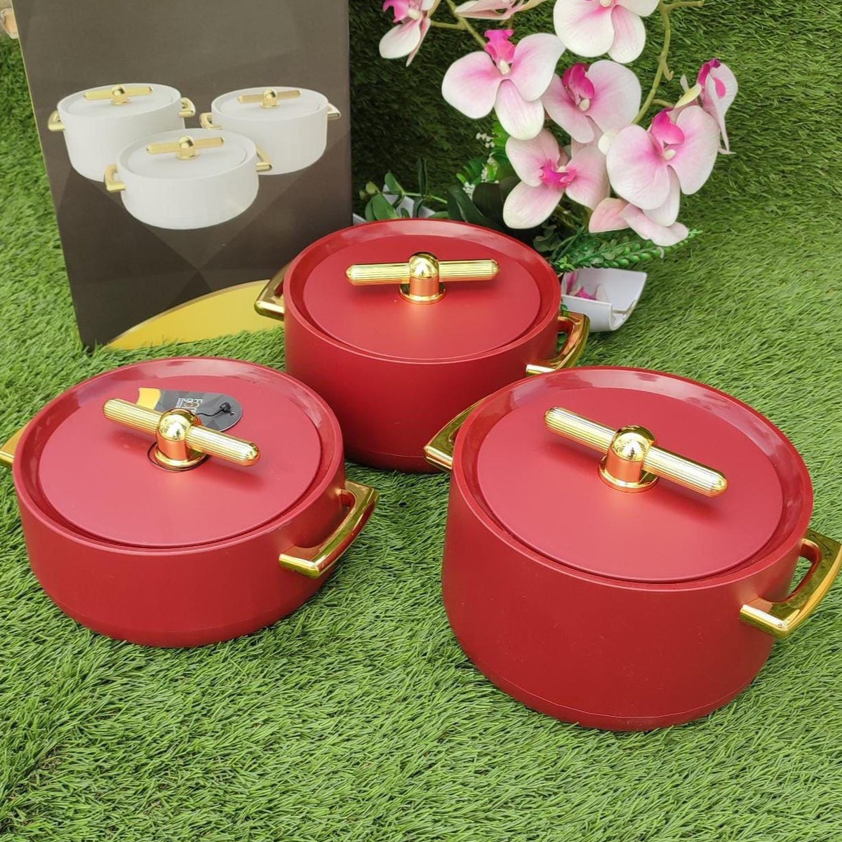 3 pcs Luxurious insulated Hotpots – Homelux Kenya